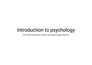 Introduction to psychology | PDF