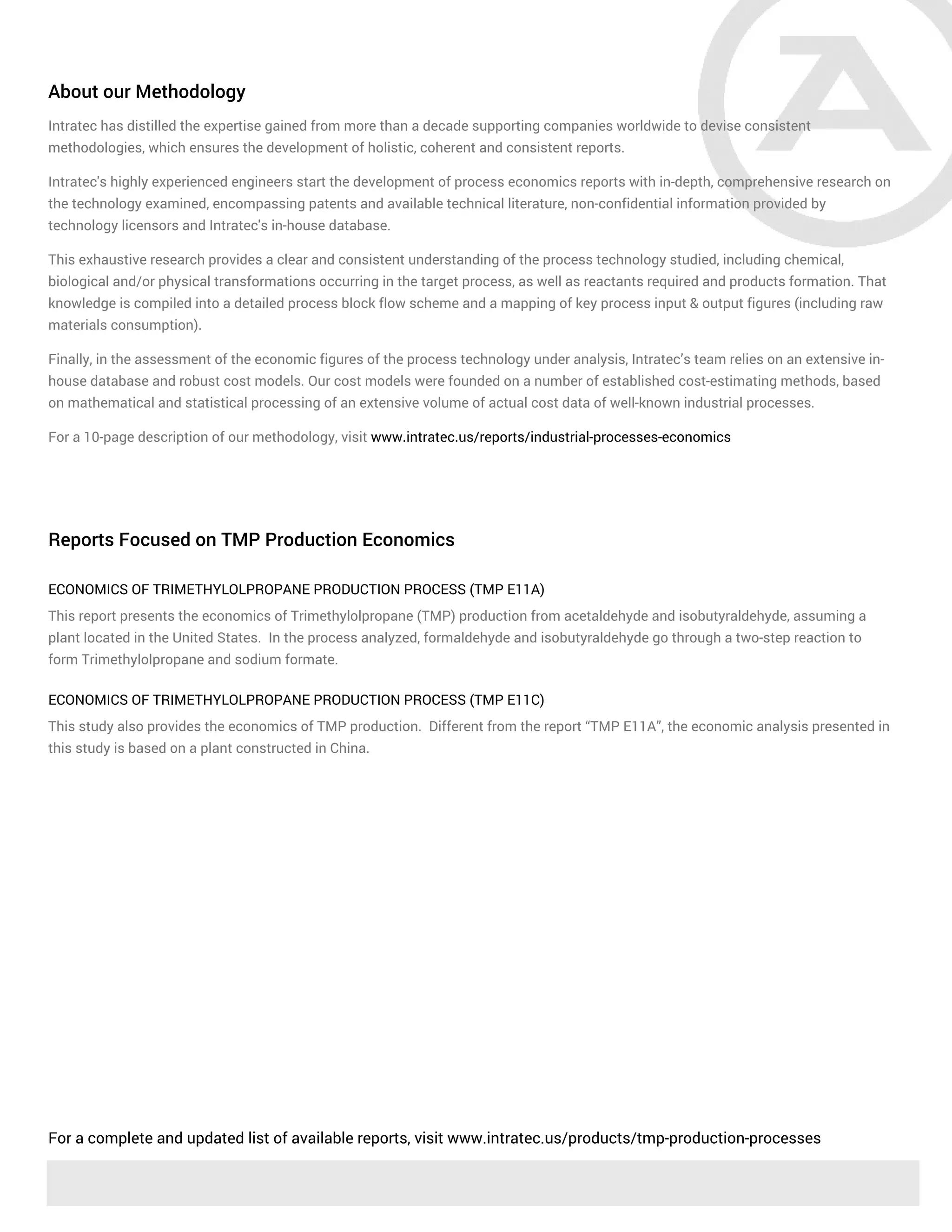 Economics of TMP Production Processes | PDF