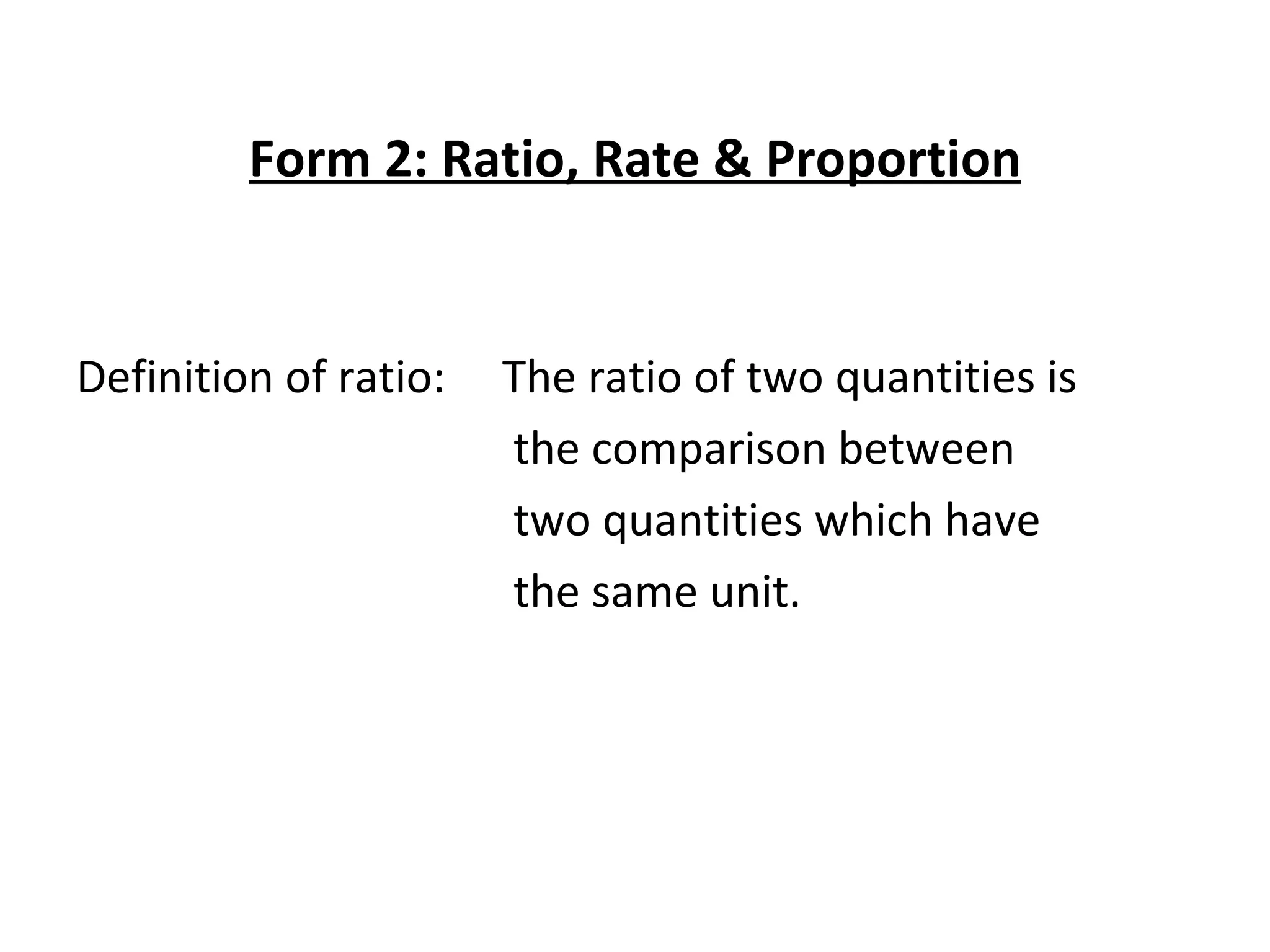 Ratio, Rate and Proportion | PPT