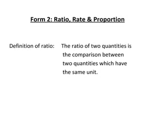 Ratio, Rate and Proportion | PPT