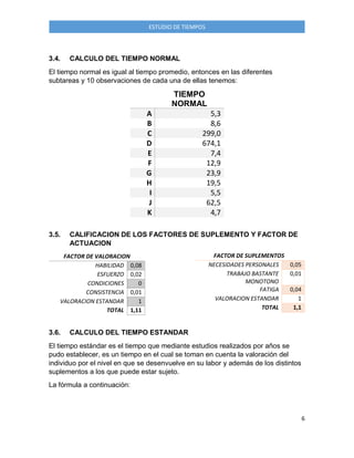 estudio de tiempos | PDF