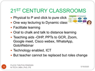 Webinar on "Redefilning the role of teacher in 21stC classroom" | PPTX