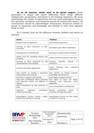 TM PLUS Instructor vs Learner | PDF
