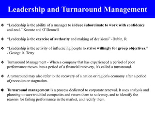 Turnaround Management - Leadership and Turnaround Management | PDF
