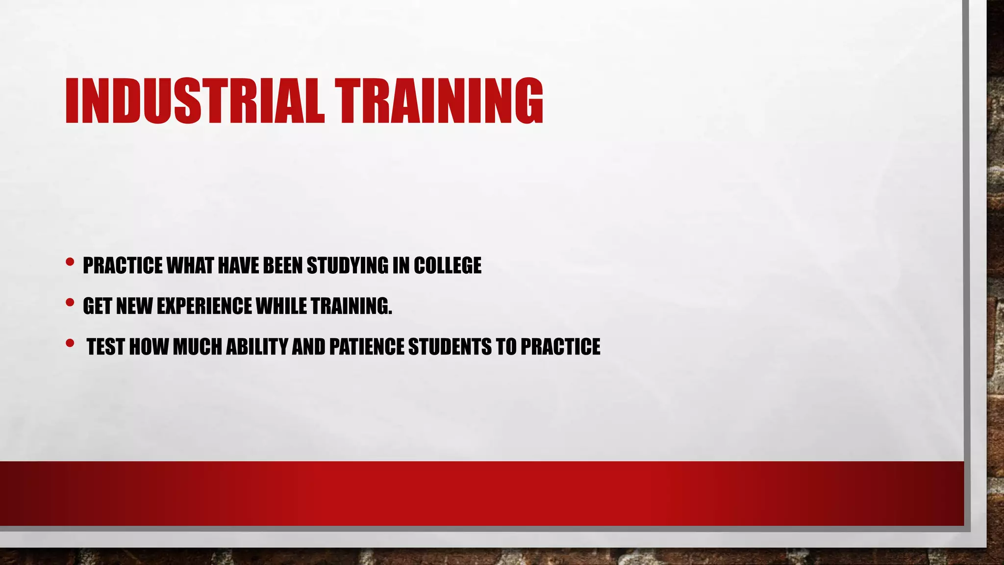 PRESENTATION LI / INDUSTRIAL TRAINING / INTERNSHIP | PPTX