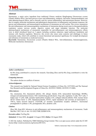 Advances in anti-inflammatory and immunoregulatory mechanisms of ...
