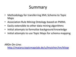 Topic Maps for Association Rule Mining | PPT