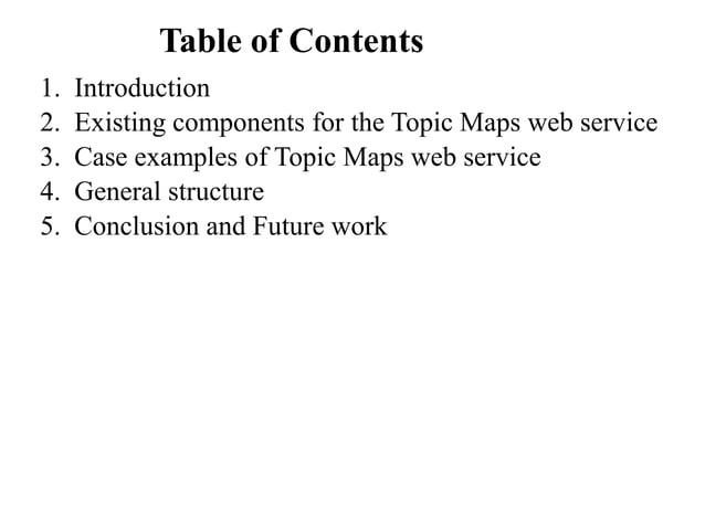 Topic Maps Web Service: Case Examples and General Structure | PPT