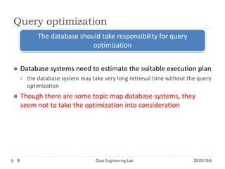 Inquiry Optimization Technique for a Topic Map Database | PPT
