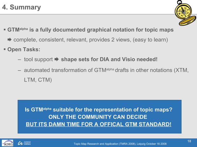 GTMalpha a graphical notation for Topic Maps - TMRA08 | PPT