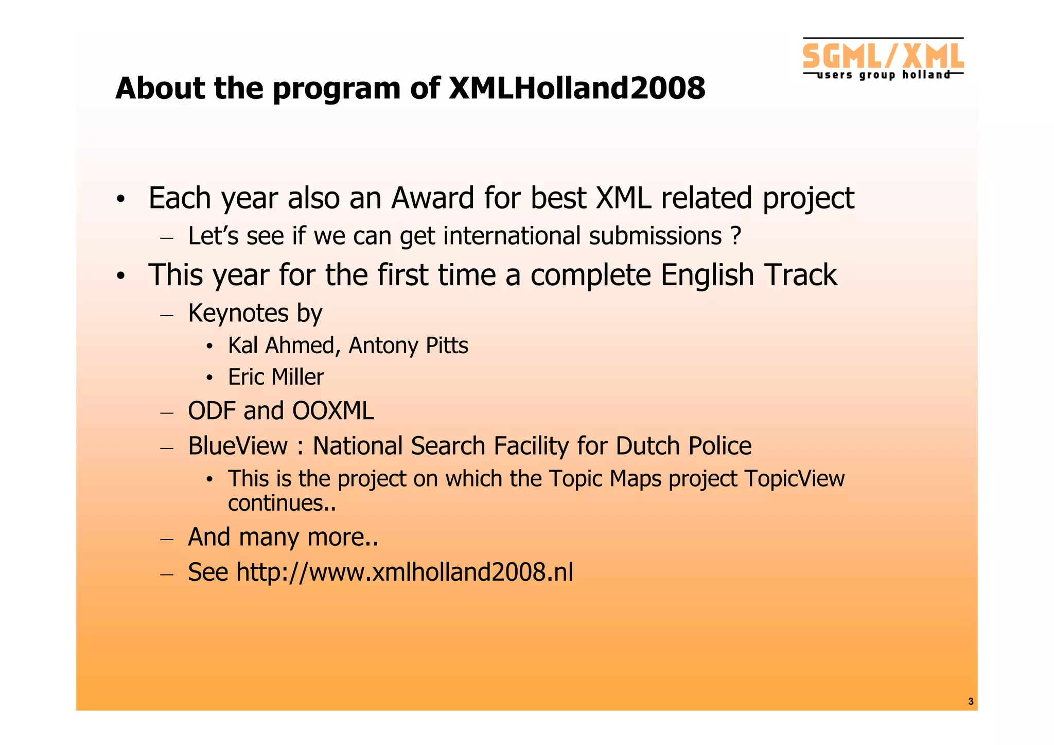 XML Holland 2008 | PPT