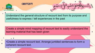 Recount text for eighth grader who wants to study recount text | PPT