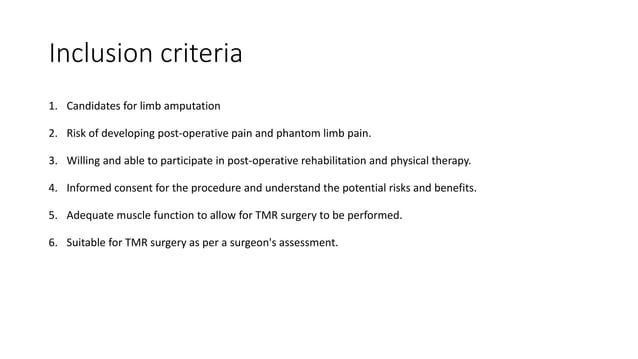 TMR in amputations | PPTX | Physical Therapy | Wellness