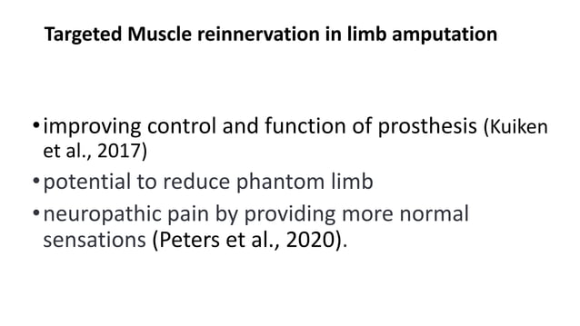 TMR in amputations | PPTX | Physical Therapy | Wellness