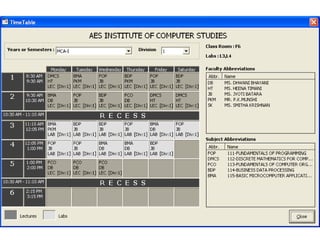 Automated School Time Table Generator | PPTX