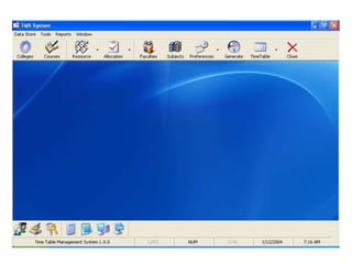 Automated School Time Table Generator | PPTX