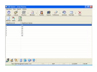 Automated School Time Table Generator | PPTX