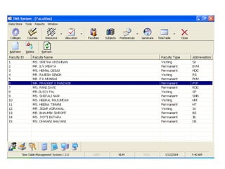 Automated School Time Table Generator | PPTX