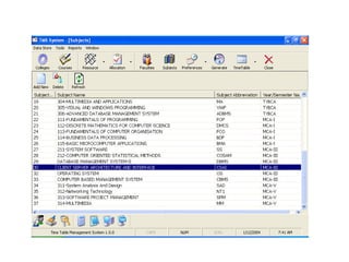 Automated School Time Table Generator | PPTX