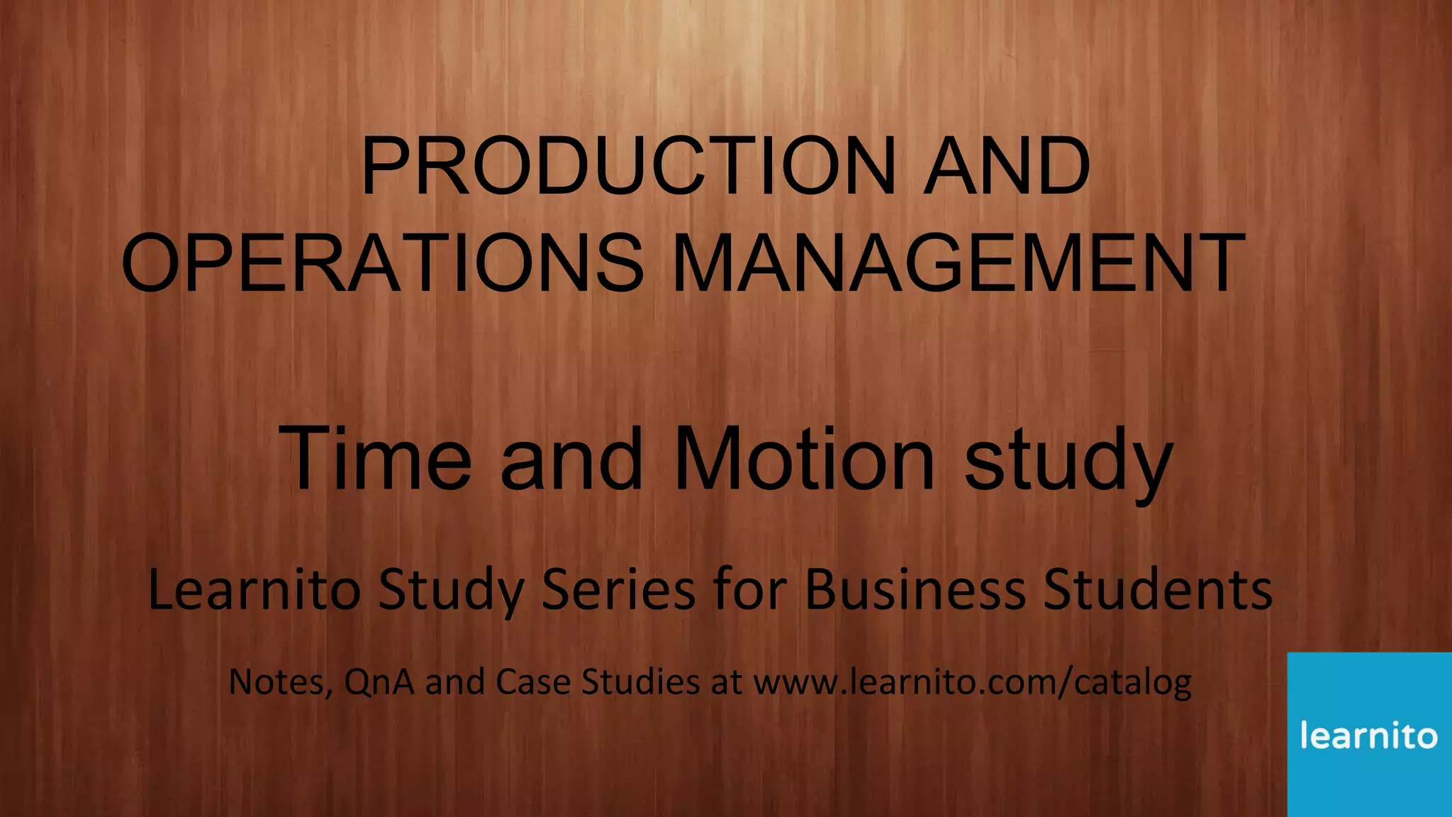 Time and Motion Study | PDF