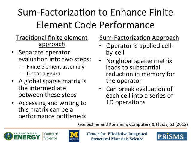 Computational Performance Of Phase Field Calculations Using A Matrix
