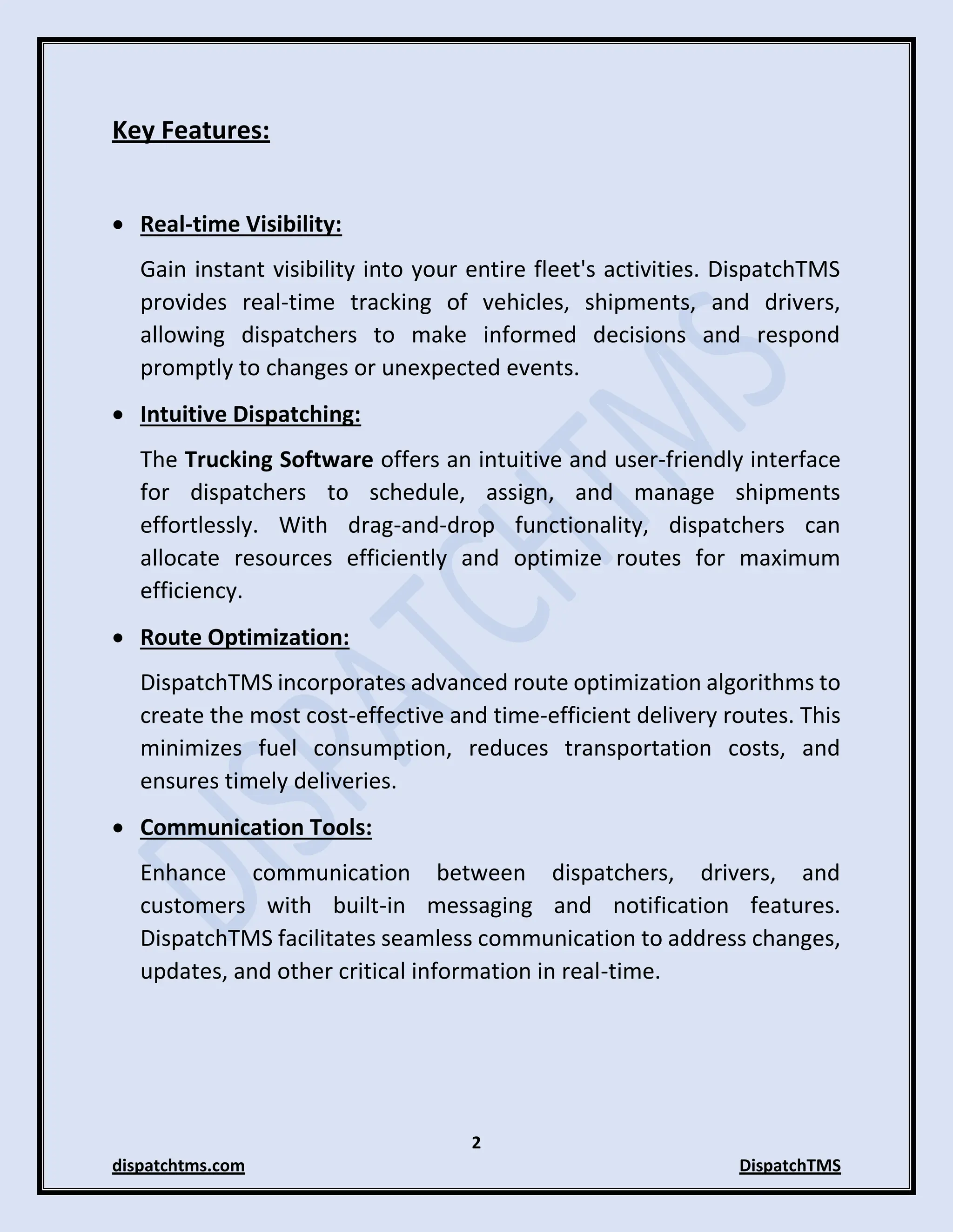 TMS Dispatch Software - DispatchTMS | PDF | Logistics | Business