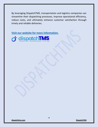 TMS Dispatch Software - DispatchTMS | PDF | Logistics | Business