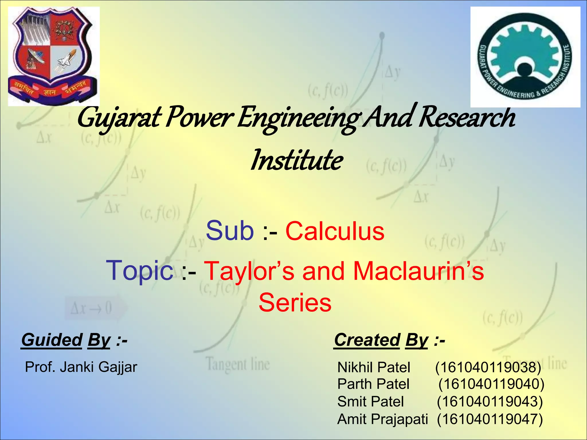 Taylor's & Maclaurin's series simple | PPTX