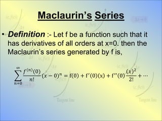 Taylor's & Maclaurin's series simple | PPTX