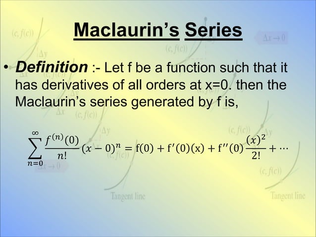 Taylor's & Maclaurin's series simple | PPTX