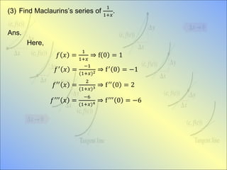 Taylor's & Maclaurin's series simple | PPTX