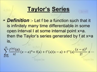 Taylor's & Maclaurin's series simple | PPTX