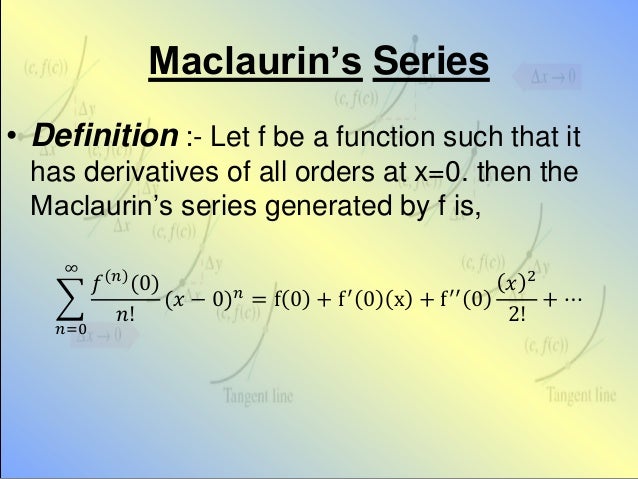 Taylor's & Maclaurin's series simple