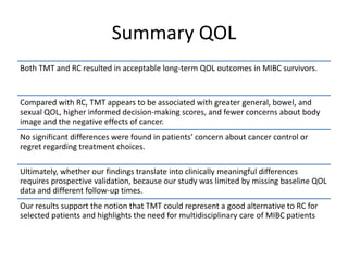 DEBATE IN CA BLADDER TMT VS CYSTECTOMY | PPTX