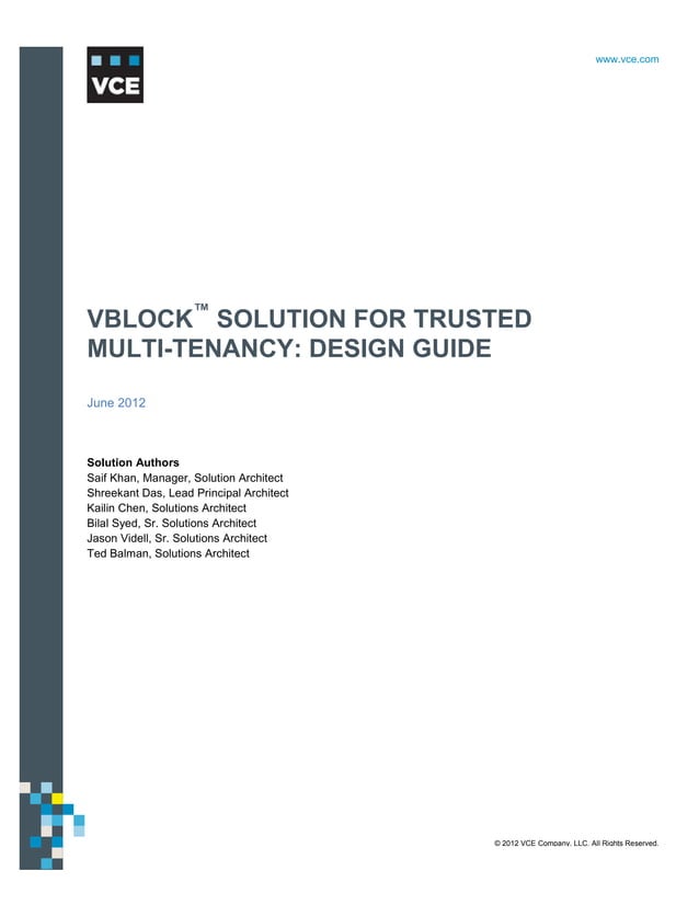 VBLOCK SOLUTION FOR TRUSTED MULTI-TENANCY: DESIGN GUIDE | PDF ...