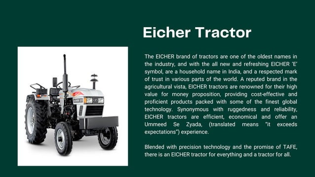 Eicher Tractor Engine | PPT