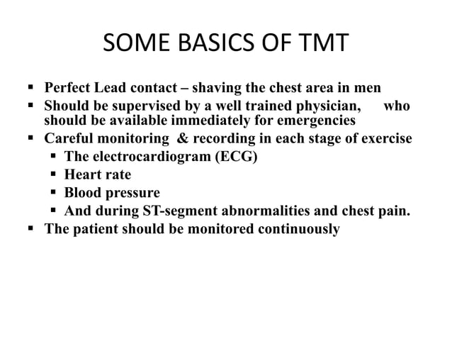 Tmt protocol | PPTX | Heart and Cardiovascular Diseases | Diseases and ...
