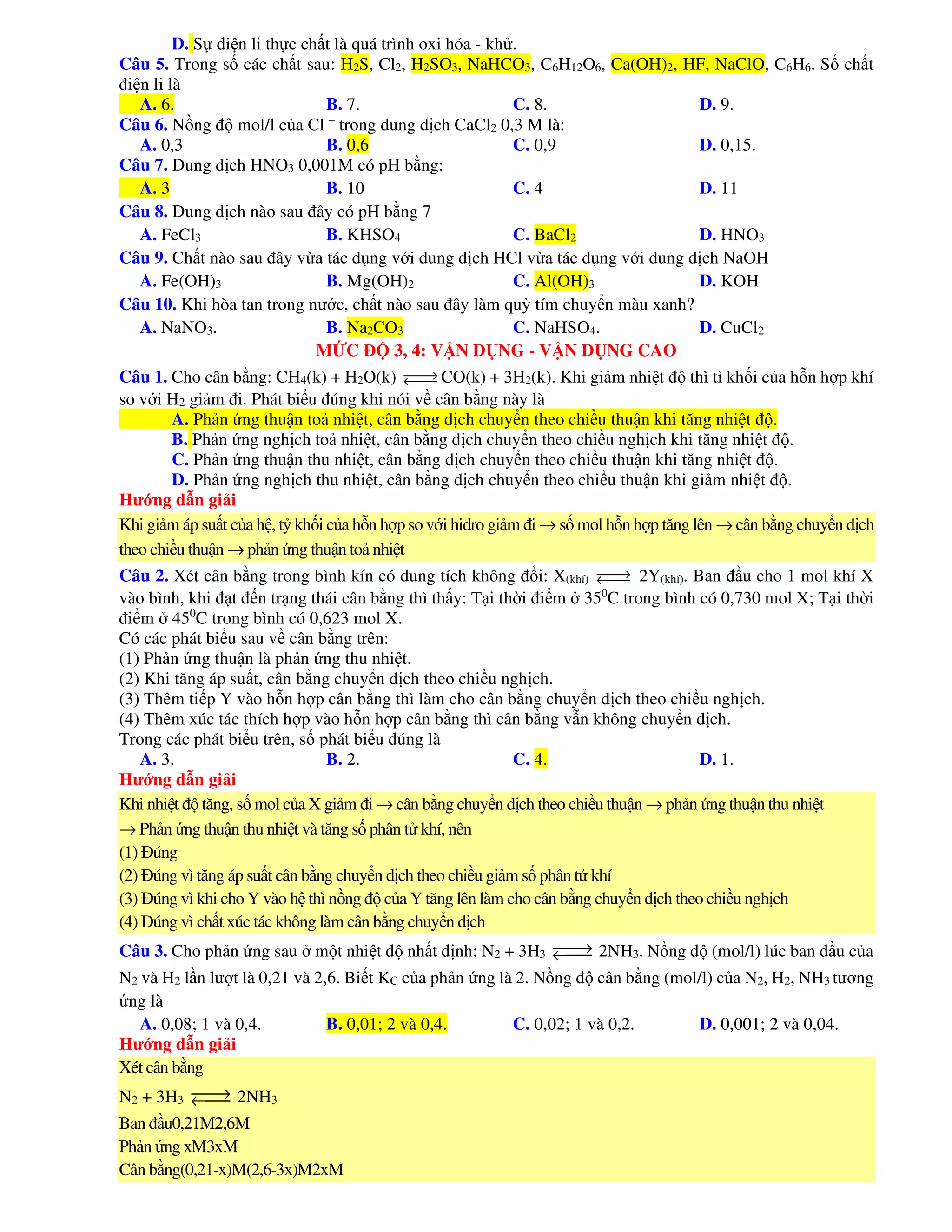 TÓM TẮT LÝ THUYẾT + BÀI TẬP TRẮC NGHIỆM TỪNG BÀI HỌC THEO 4 CẤP ĐỘ HÓA HỌC LỚP 11 CHƯƠNG TRÌNH ...