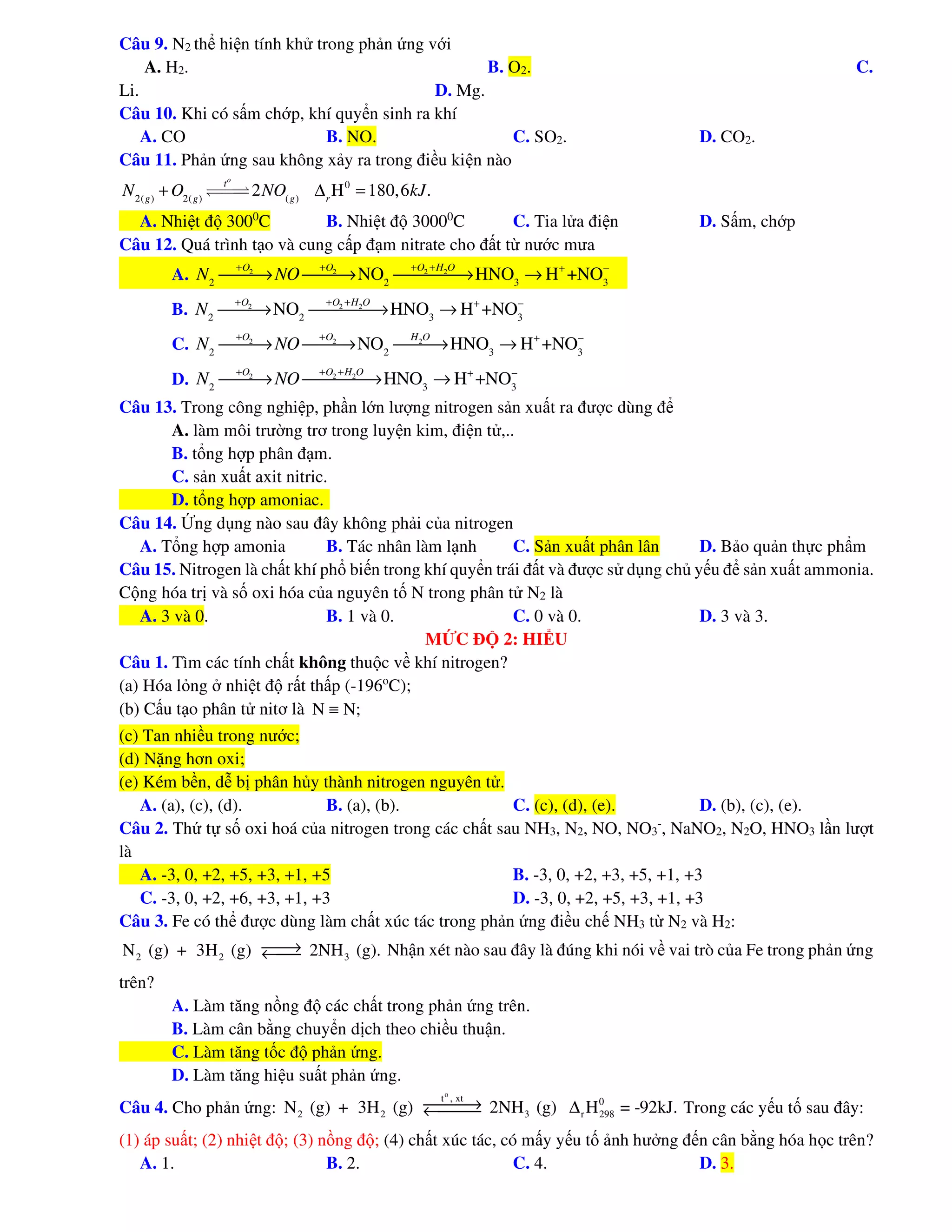 TÓM TẮT LÝ THUYẾT + BÀI TẬP TRẮC NGHIỆM TỪNG BÀI HỌC THEO 4 CẤP ĐỘ HÓA HỌC LỚP 11 CHƯƠNG TRÌNH ...