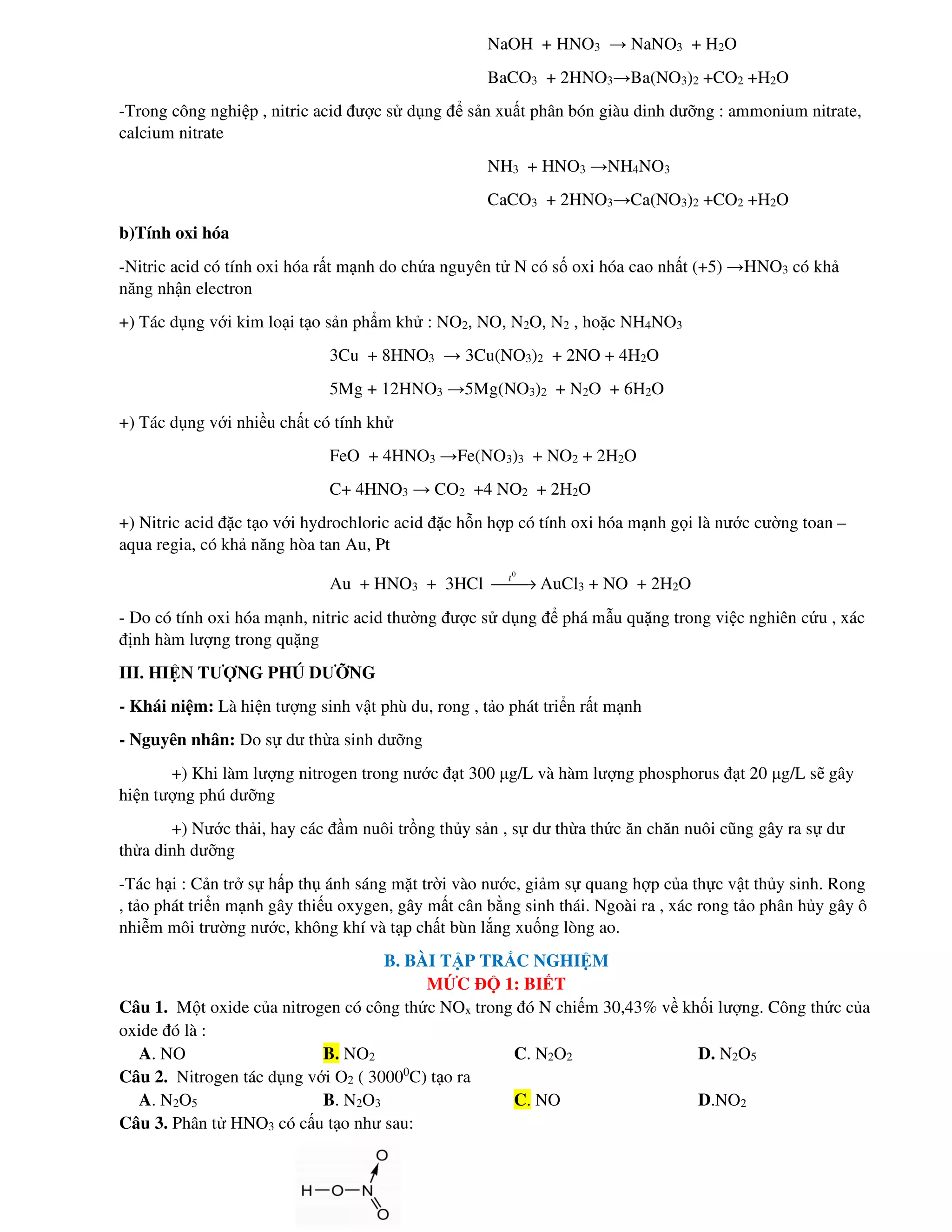 TÓM TẮT LÝ THUYẾT + BÀI TẬP TRẮC NGHIỆM TỪNG BÀI HỌC THEO 4 CẤP ĐỘ HÓA HỌC LỚP 11 CHƯƠNG TRÌNH ...