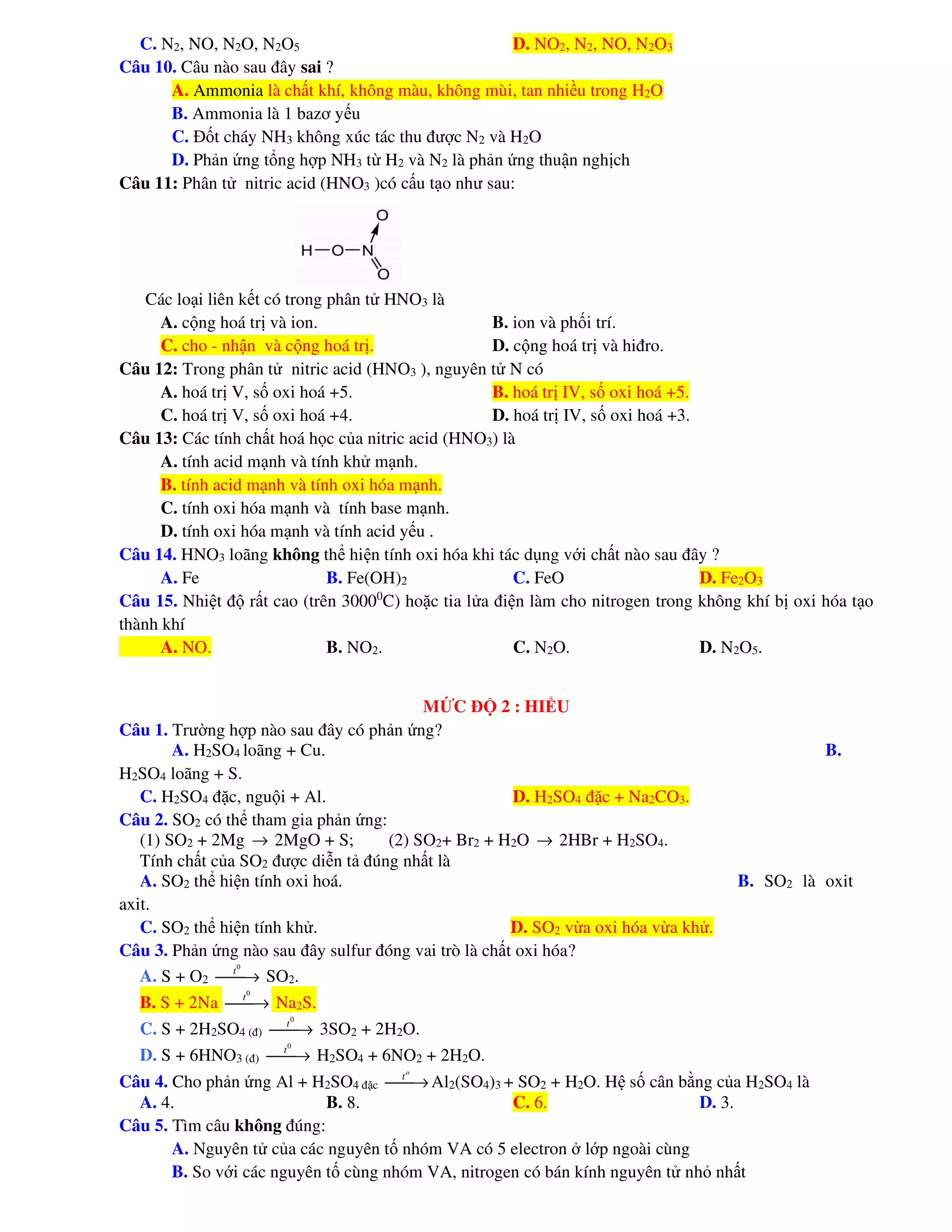 TÓM TẮT LÝ THUYẾT + BÀI TẬP TRẮC NGHIỆM TỪNG BÀI HỌC THEO 4 CẤP ĐỘ HÓA HỌC LỚP 11 CHƯƠNG TRÌNH ...