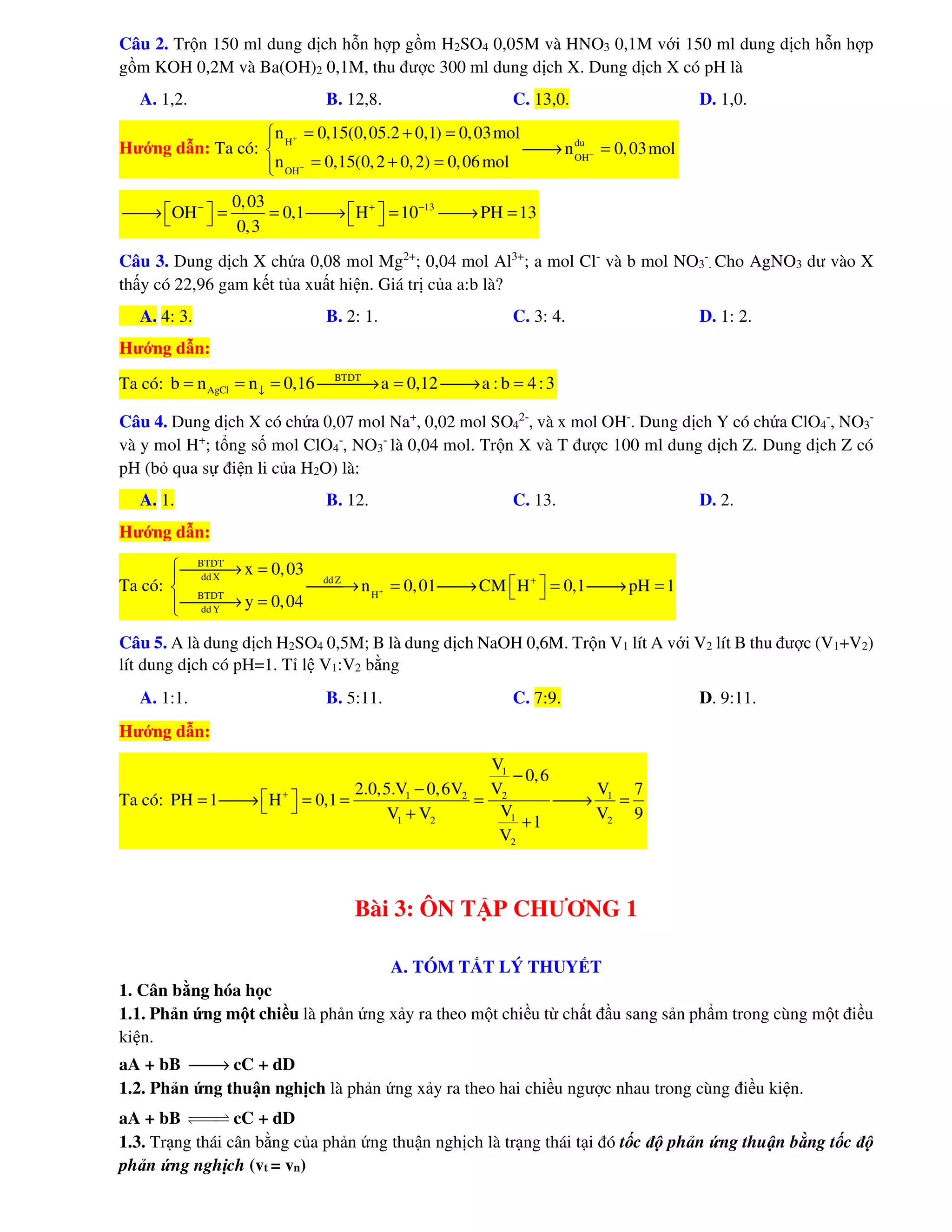 TÓM TẮT LÝ THUYẾT + BÀI TẬP TRẮC NGHIỆM TỪNG BÀI HỌC THEO 4 CẤP ĐỘ HÓA HỌC LỚP 11 CHƯƠNG TRÌNH ...