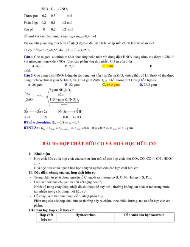TÓM TẮT LÝ THUYẾT + BÀI TẬP TRẮC NGHIỆM TỪNG BÀI HỌC THEO 4 CẤP ĐỘ HÓA HỌC LỚP 11 CHƯƠNG TRÌNH ...