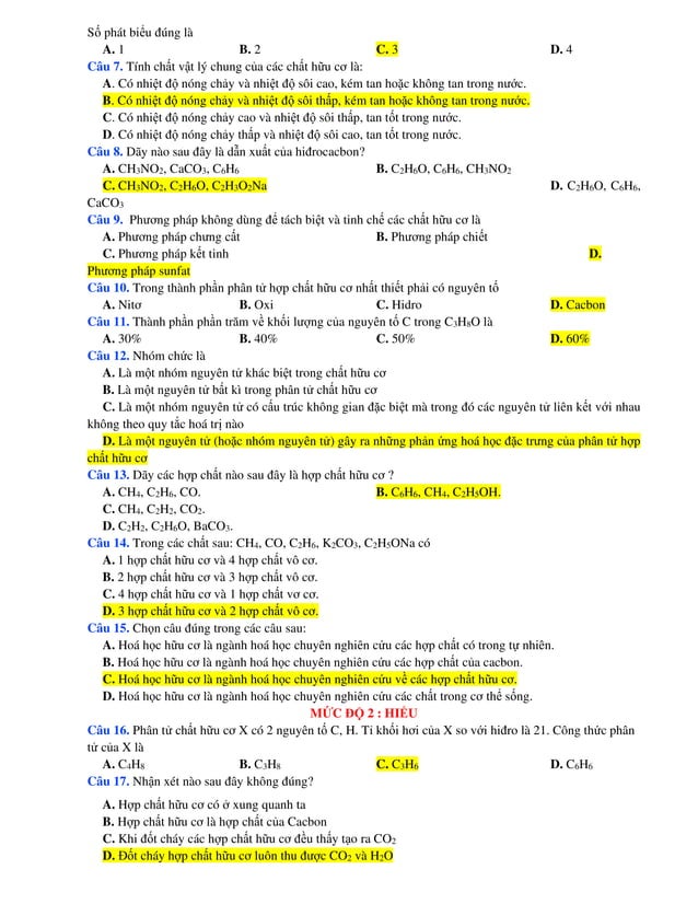 TÓM TẮT LÝ THUYẾT + BÀI TẬP TRẮC NGHIỆM TỪNG BÀI HỌC THEO 4 CẤP ĐỘ HÓA HỌC LỚP 11 CHƯƠNG TRÌNH ...