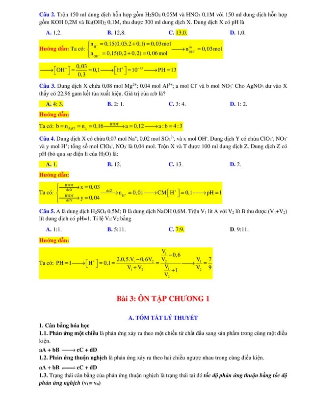 TÓM TẮT LÝ THUYẾT + BÀI TẬP TRẮC NGHIỆM TỪNG BÀI HỌC THEO 4 CẤP ĐỘ HÓA HỌC LỚP 11 CHƯƠNG TRÌNH ...