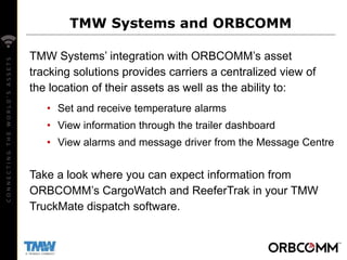 TMW Systems and ORBCOMM Integration | PPTX