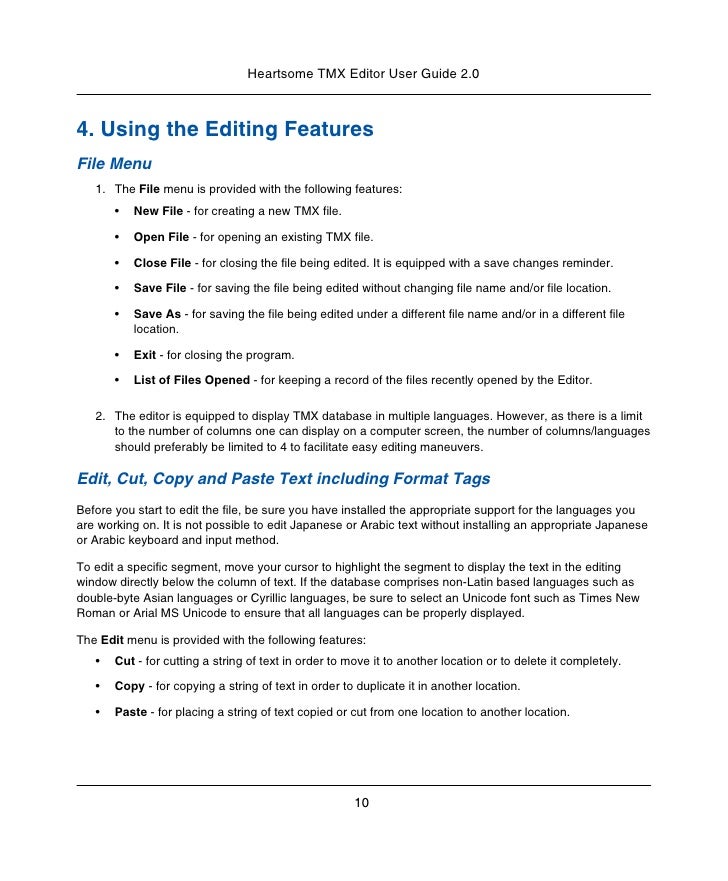 Heartsome Europe TMX Editor