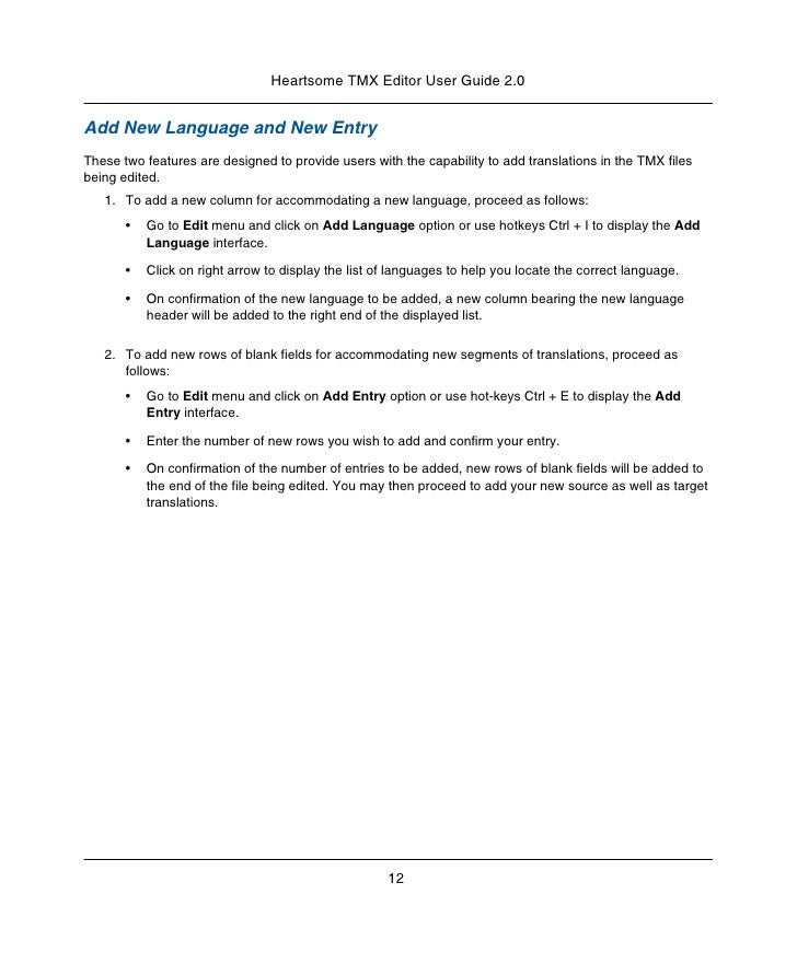 Heartsome Europe TMX Editor