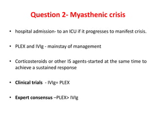 myasthenia gravis management guidelines | PPTX