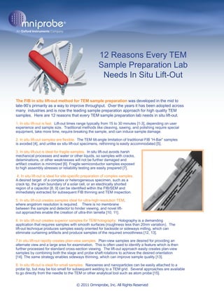Tech Tips: 12 Reasons to Lift-Out TEM Samples | PDF
